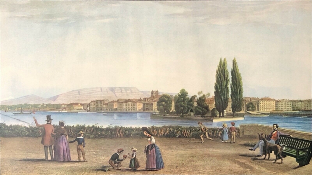 Suisse Genève en 1830 photogravure entre 1880 et 1905