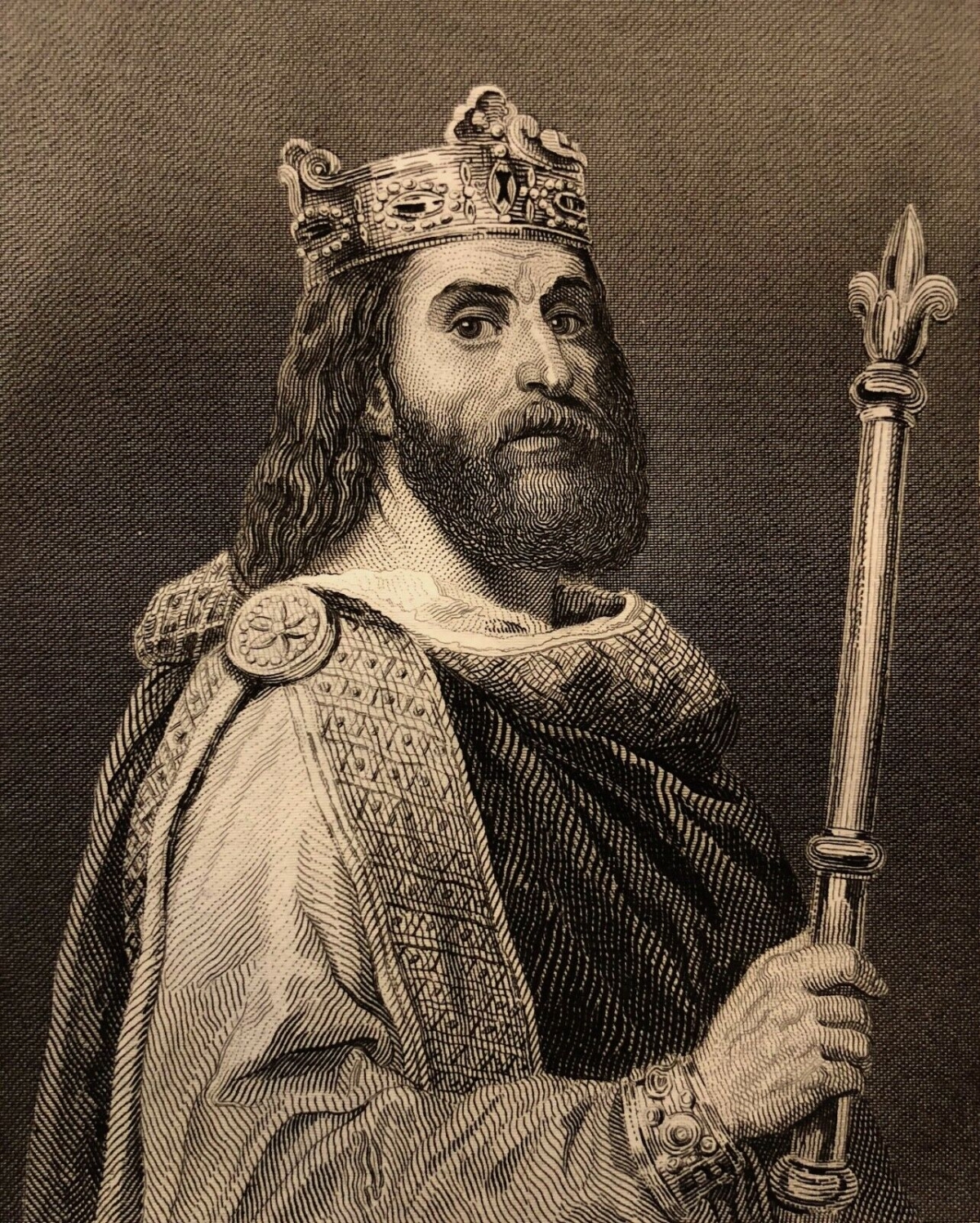 Louis II le bègue peint par Amiel gravé par Colin XIXe France