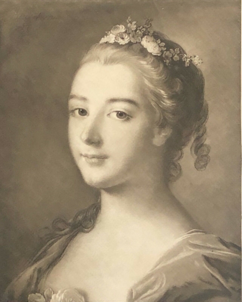 François BOUCHER (1703-1770) Portrait de Mme Baudoin Héliogravure 1910