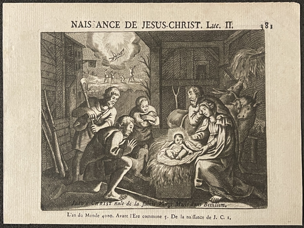 Naissance de Jésus-Christ graveur anonyme Jésus 1770 Noël XVIII France