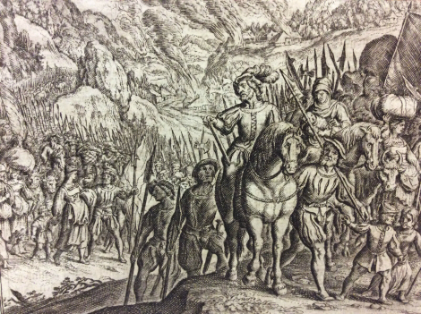 Matthäus Merian (1593 ??1650) March of the Helvetians to Gallia 1630 Suisse