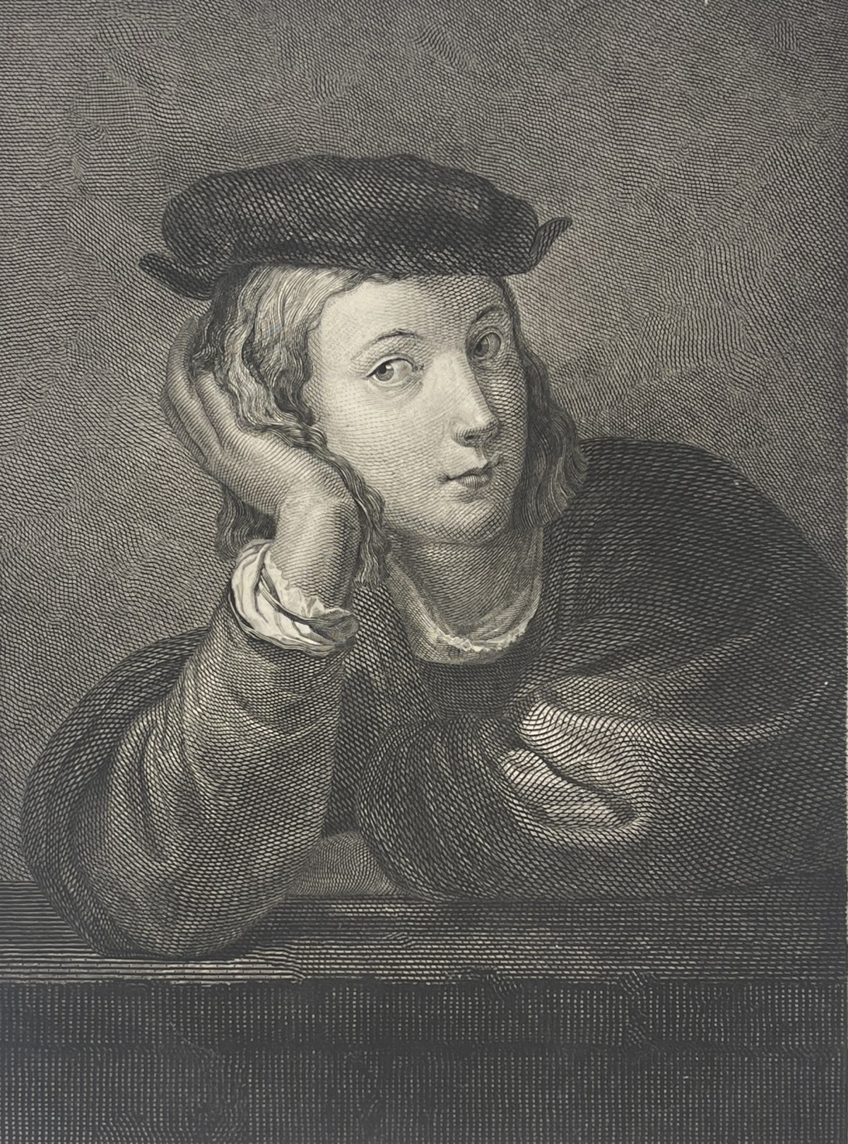 Raffaello Sanzio portrait d'un jeune homme Raphaël 1503 Burin de ...