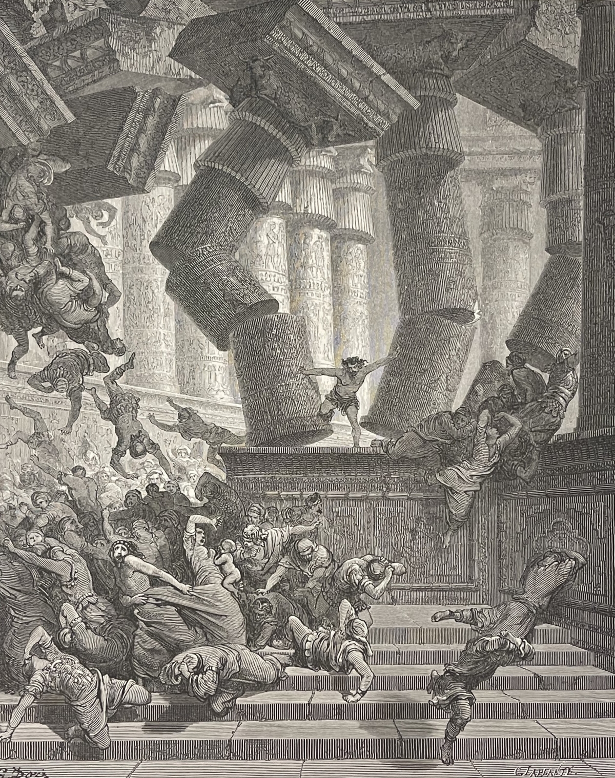 Israël Mort de Samson Gustave Doré gravure de 1874